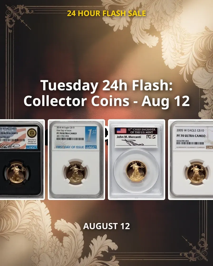Tuesday 24h Flash: Collector Coins - Aug 12 | Flow Auctions