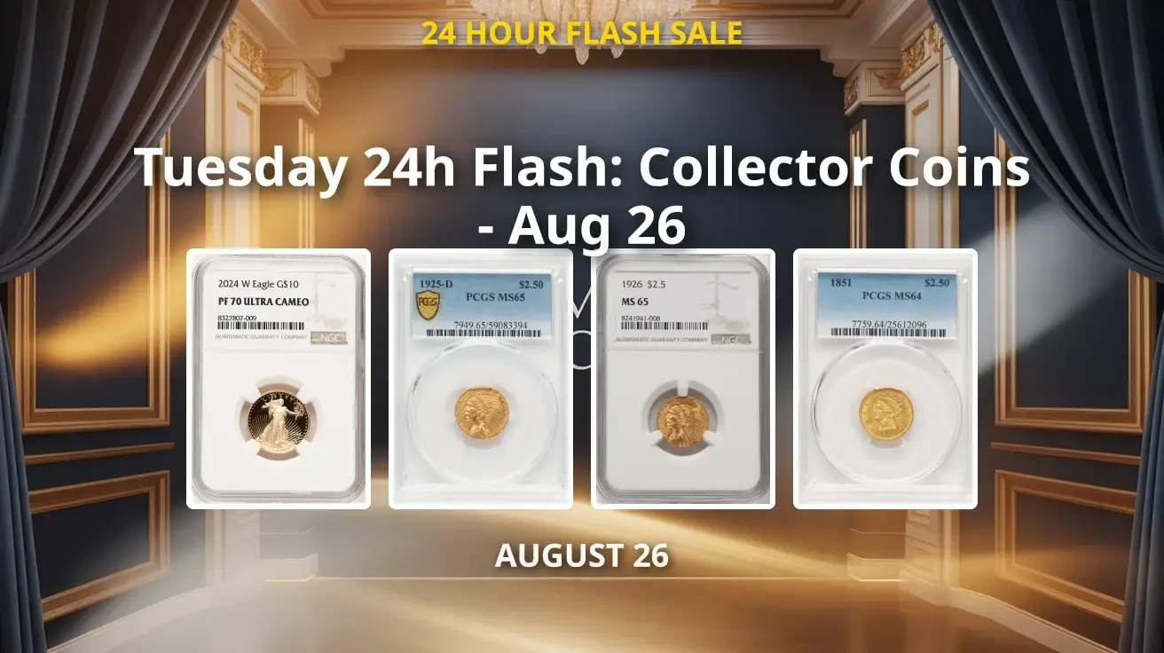 Tuesday 24h Flash: Collector Coins - Aug 26 | Flow Auctions | Flow Auctions